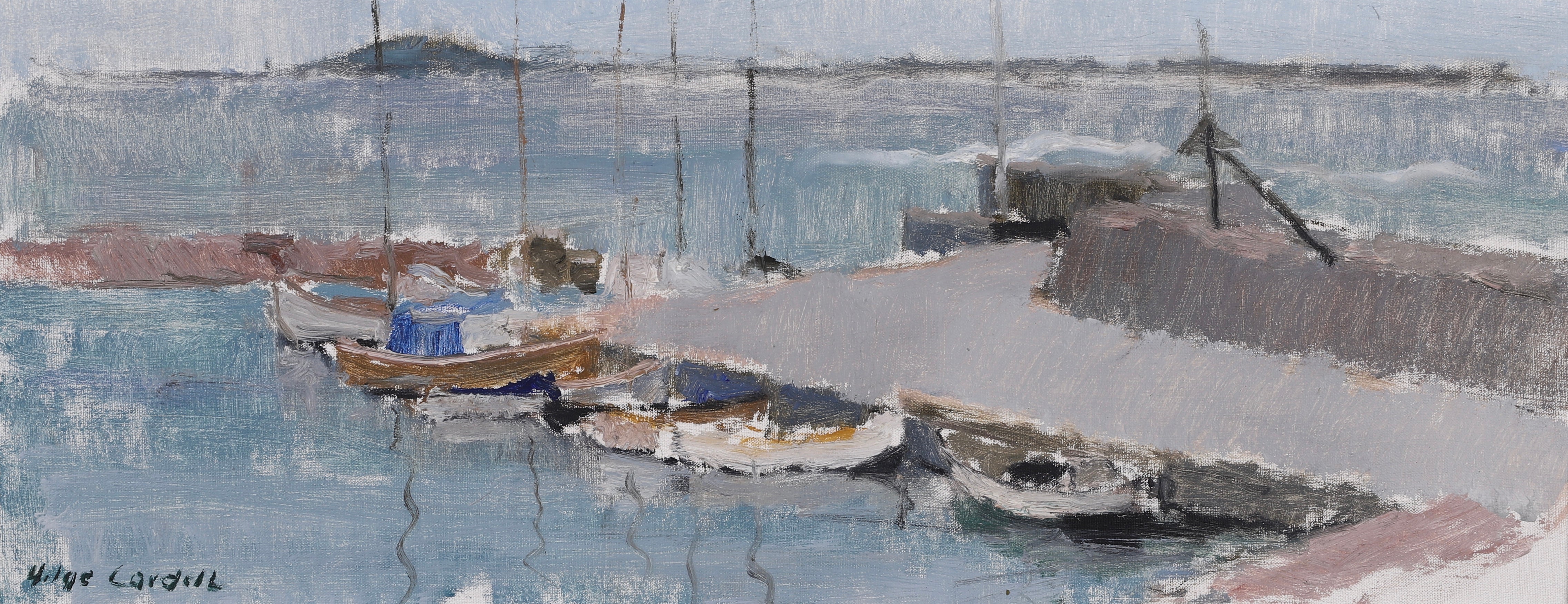 Mid Century Original Seascape Oil Painting From Sweden By Helge Cardel ...