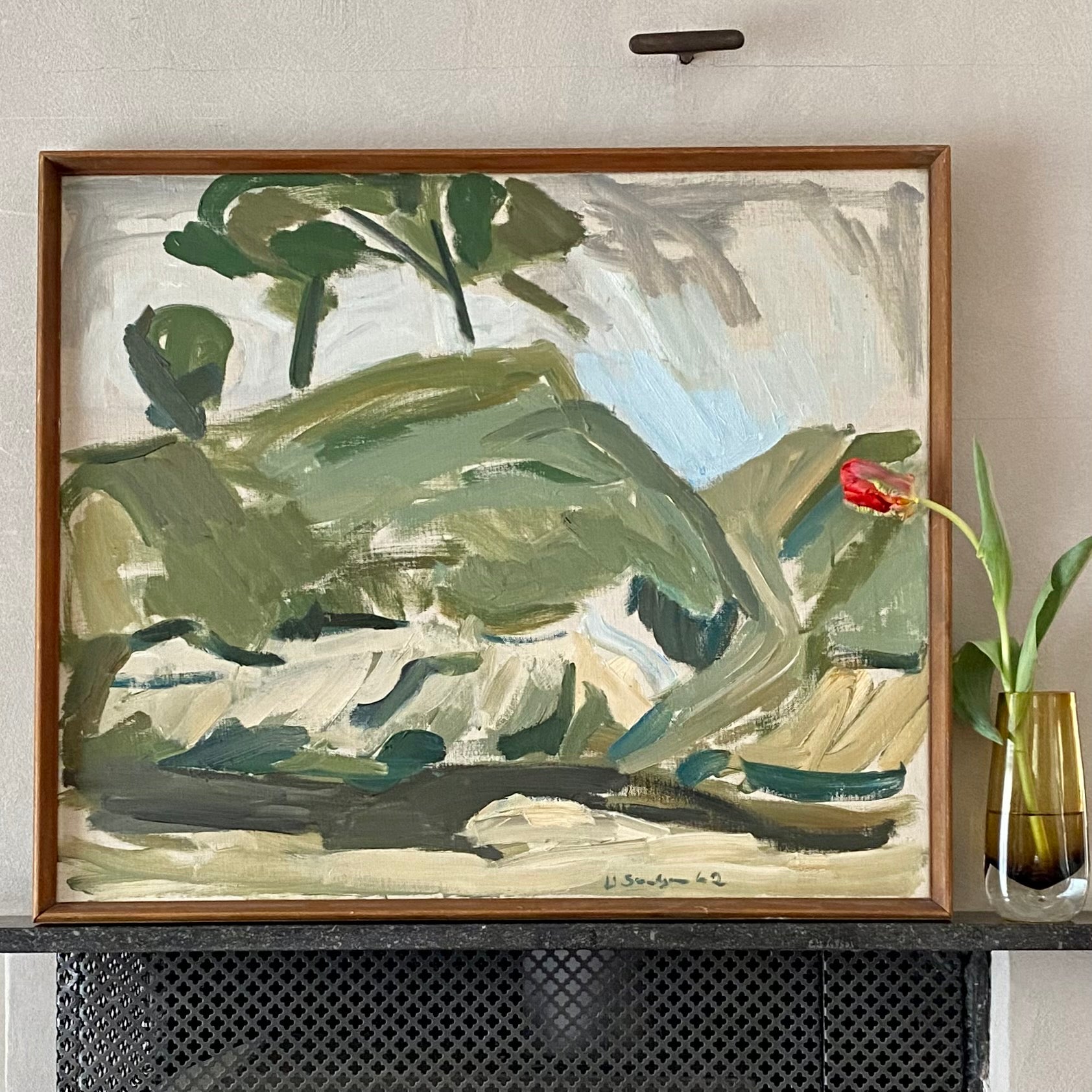 Vintage Mid Century Landscape Oil Painting By U Sandgren Sweden ...