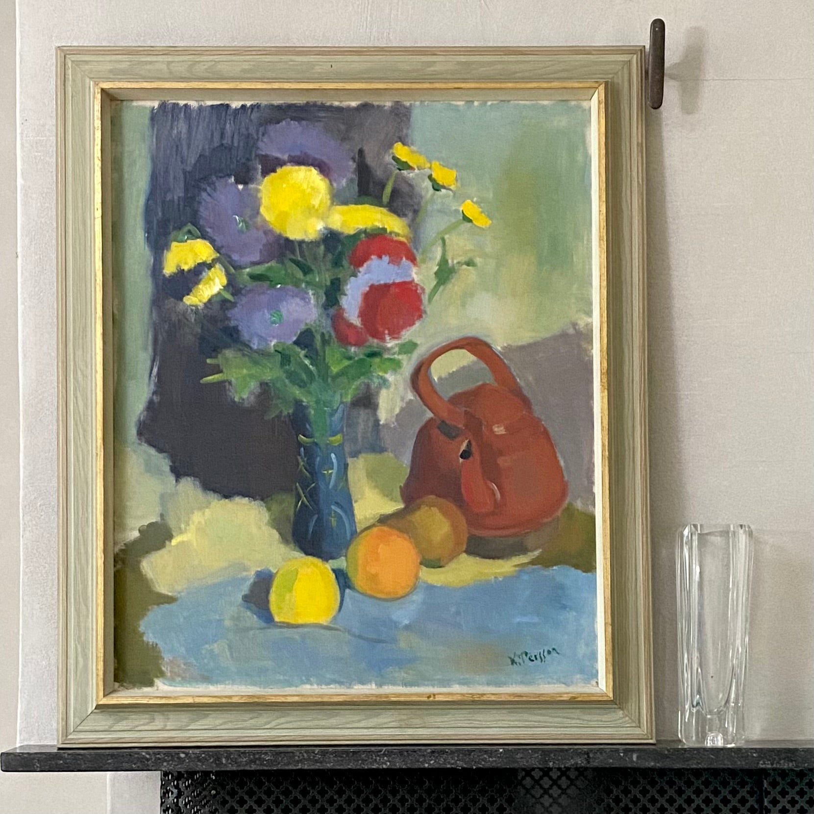 Mid Century Original Still Life Oil Painting by K Persson From Sweden ...