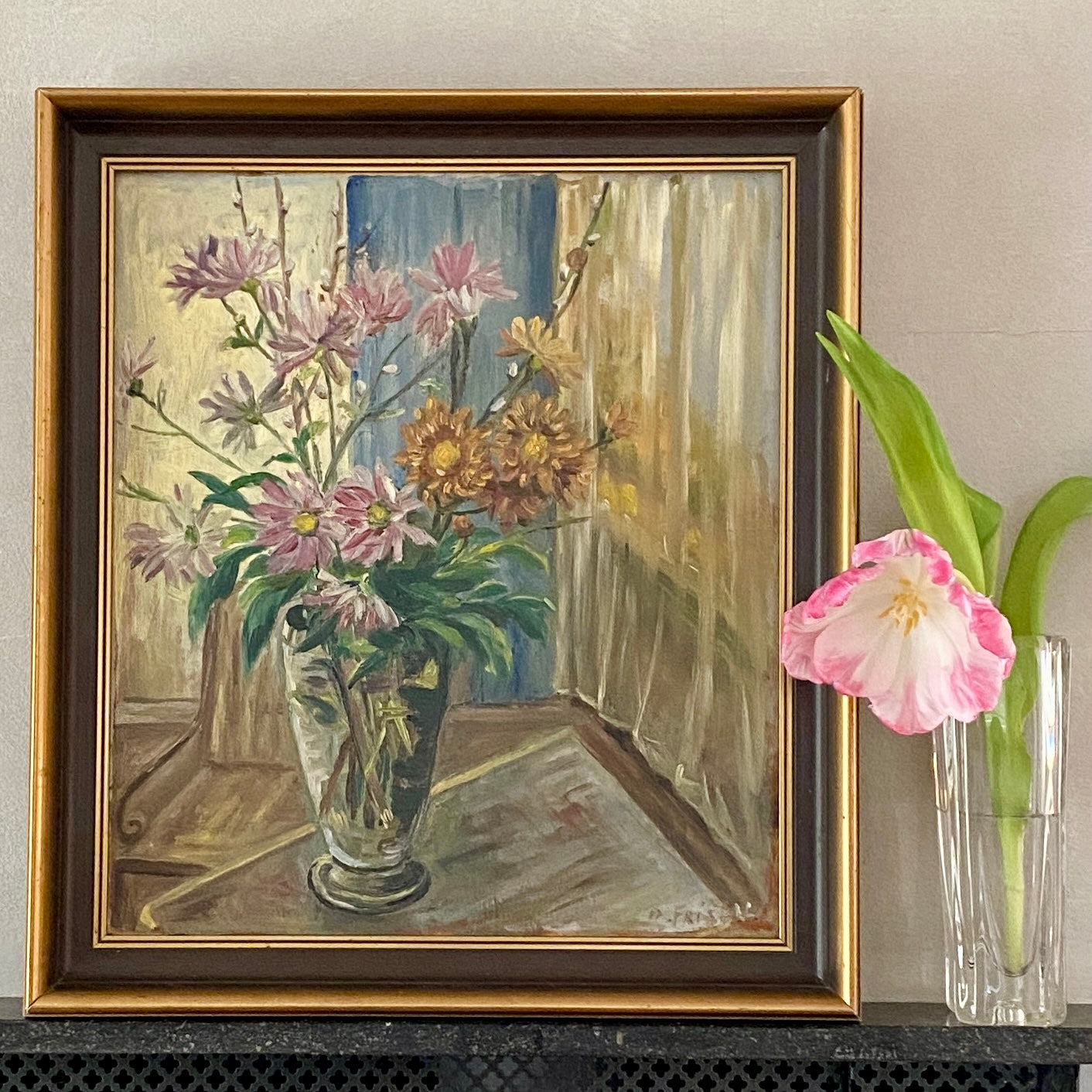 Original Still Life Oil Painting From Sweden By M Frisell – Vintage Art ...
